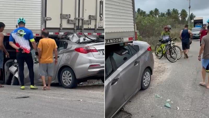Motorista morre ao bater carro em traseira de carreta, em Marechal Deodoro