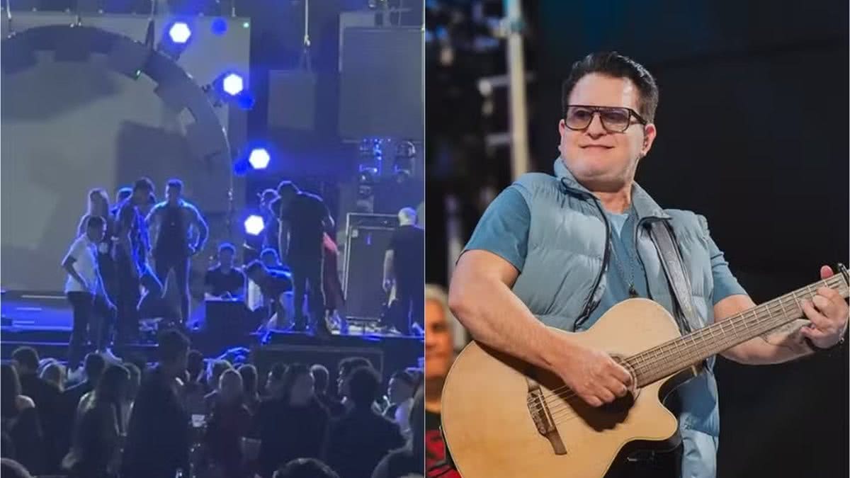 Saiba como está Marrone após cair do palco durante show