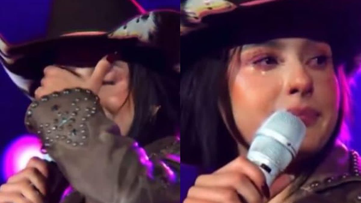 Ana Castela chora em show e recebe apoio do ex, Gustavo Mioto: 'Tudo ...