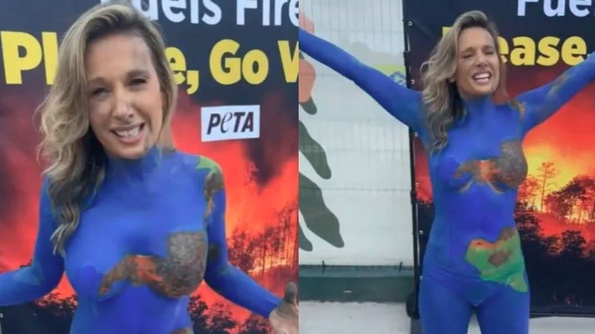Luisa Mell faz protesto e pinta o corpo durante a COP30: "Seja vegano"